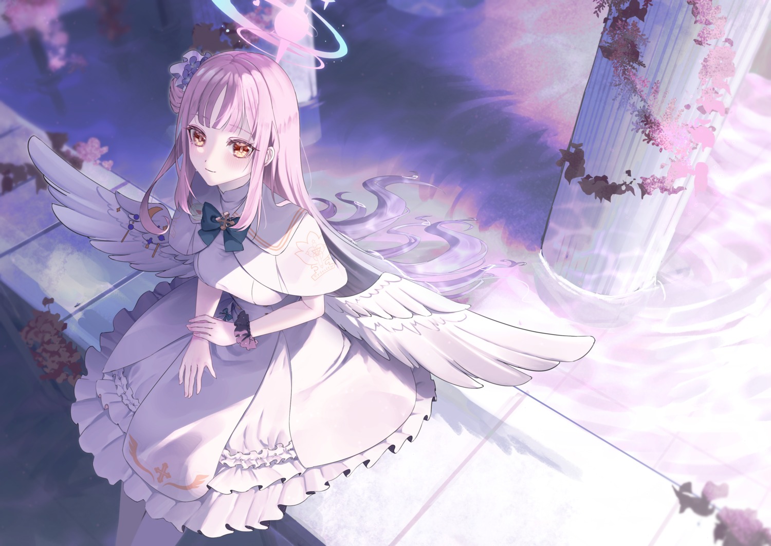 trtrpnk blue archive misono mika angel dress wings | #1065290 | yande.re